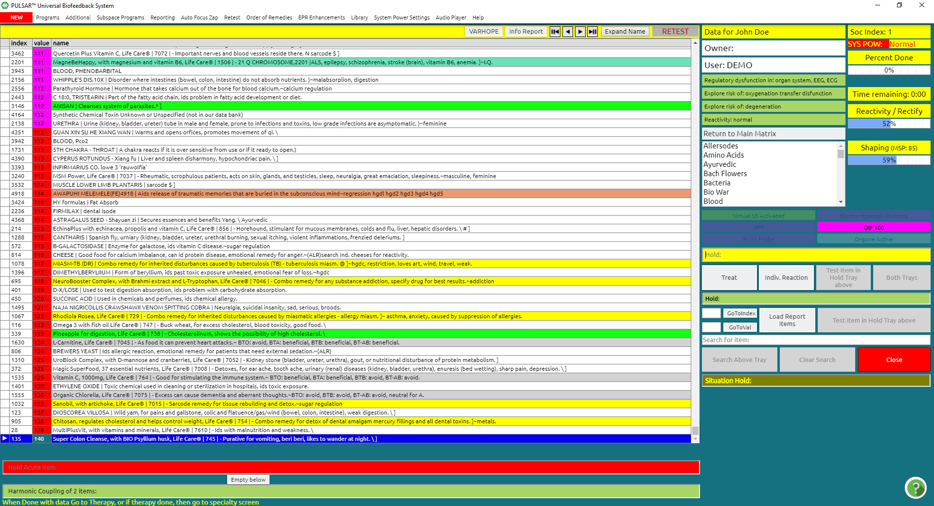 Columns in the main matrix - Support - Quantum Medical