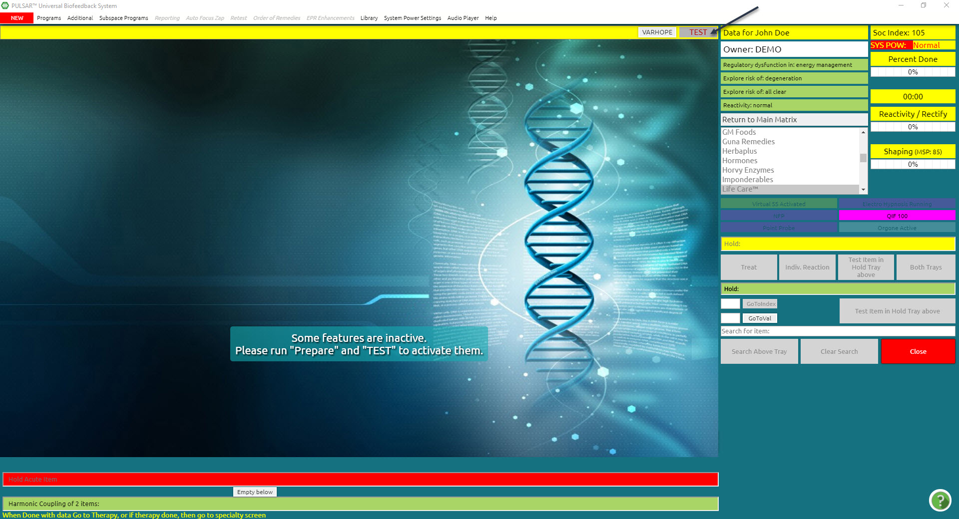 PULSAR testing - Support - Quantum Medical